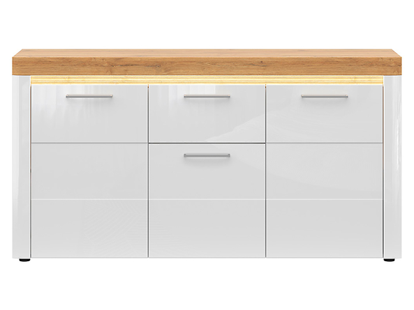 Comoda Horton KOM3D1S (alb/stejar grandson auriu/alb lucios) - Black Red White