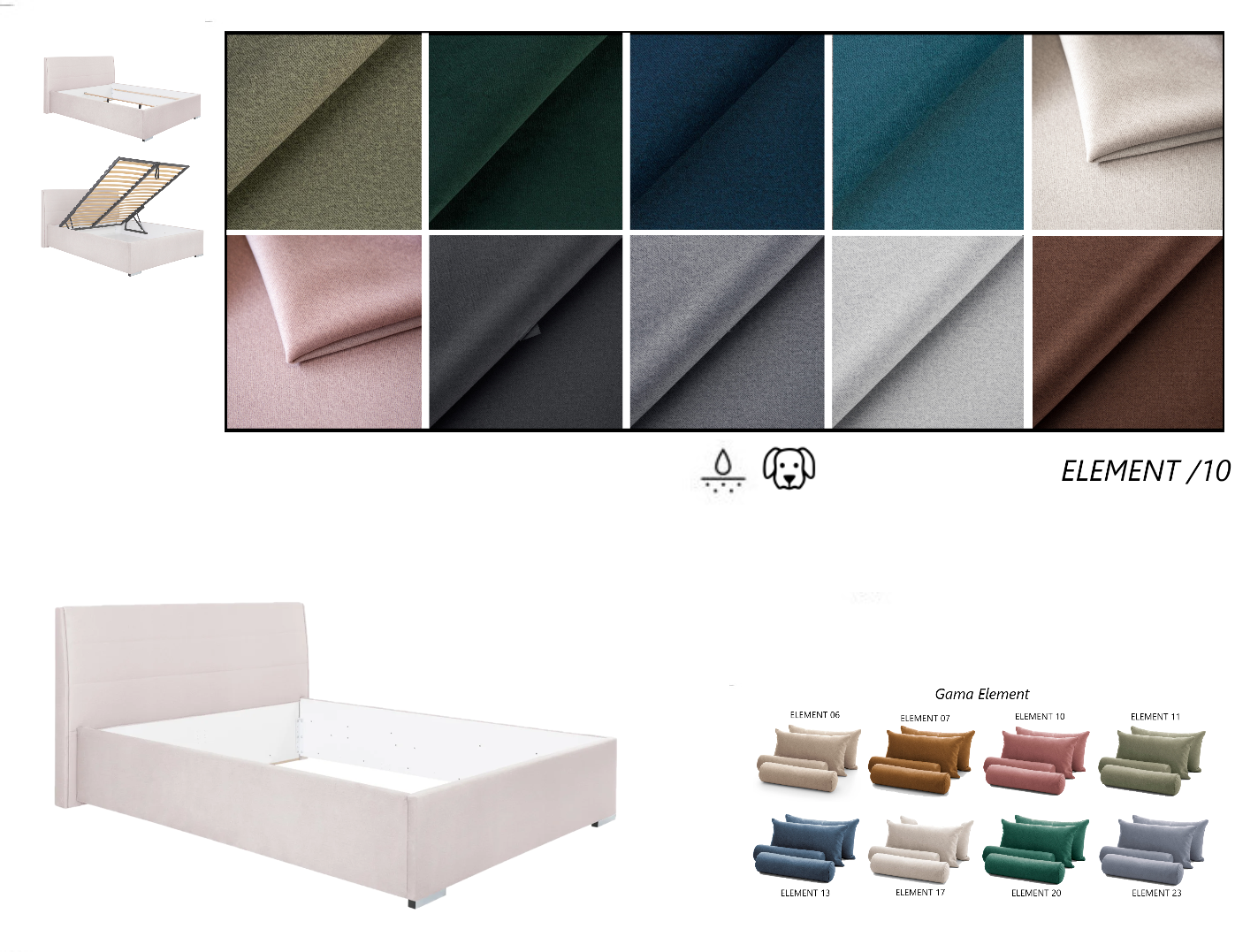 Pat tapitat Cosala III 140 -G2-Element /10 (10 variante culoare ...