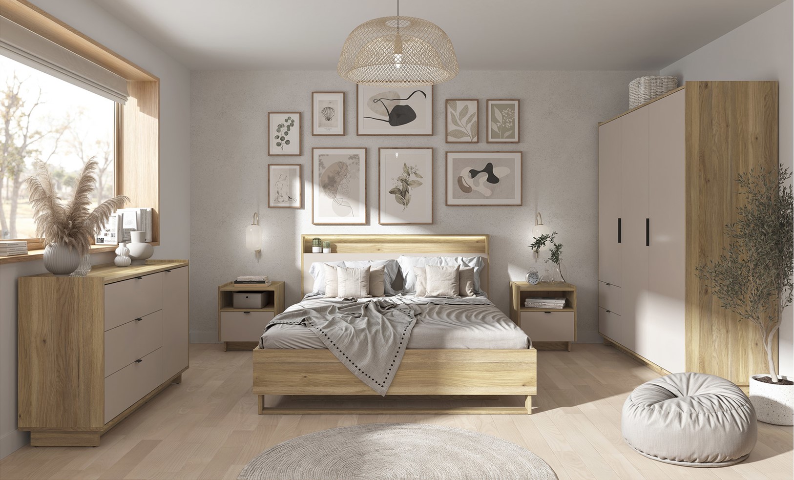 Dulap Dalva SZF3D2S (stejar mauvella /uni casmir) - Black Red White